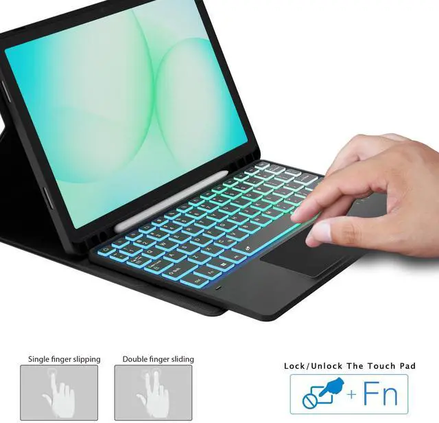 Case with Keyboard for Samsung Galaxy Tab A11+ Plus/A9+ Plus 11 inch ...