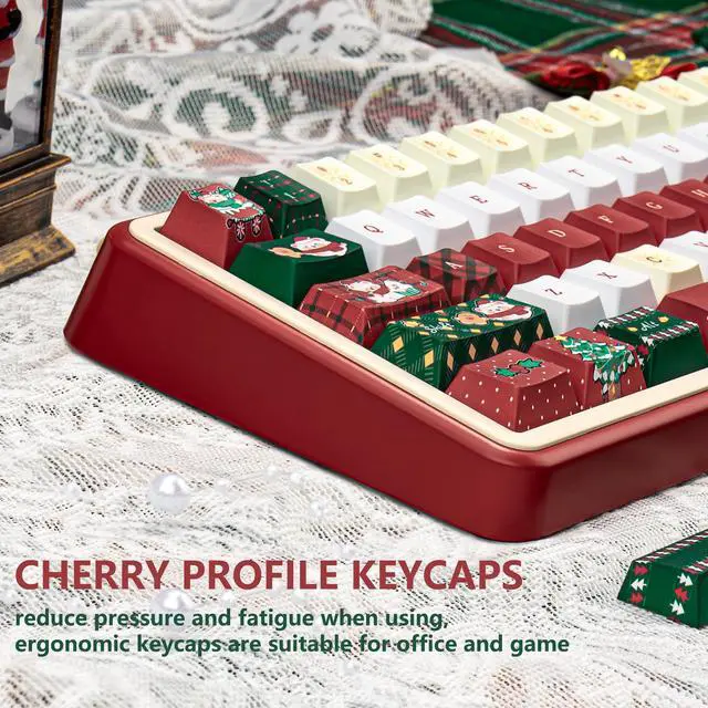 TICKTYPE PBT Keycap 143 Keys Christmas Theme Cute keycaps-Cherry ...