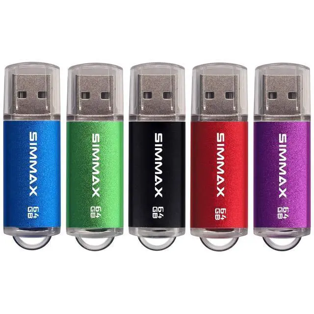SIMMAX Flash Drive 5 Pack 64GB USB 2.0 Flash Drives Thumb Drive Memory ...