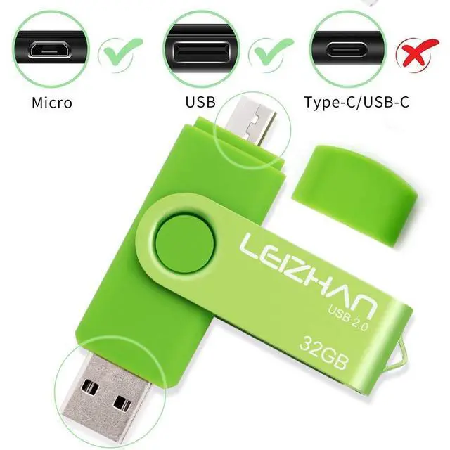 LEIZHAN 128GB USB Flash Drive OTG Micro Memory Stick 128 gb Pen Drive ...