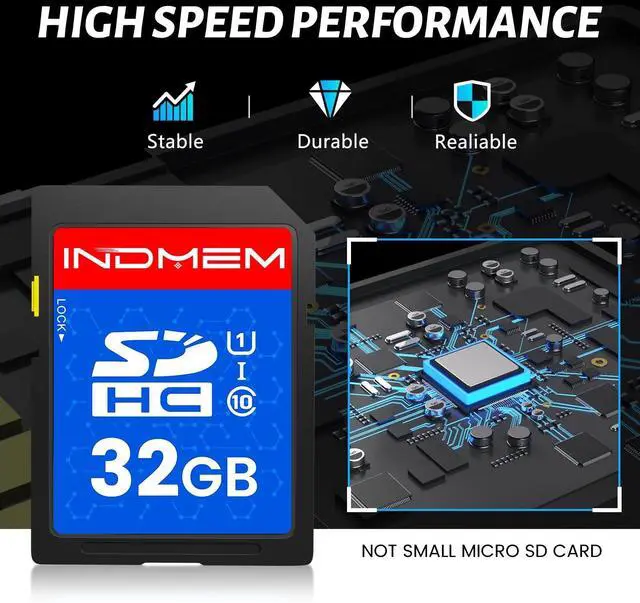 INDMEM SD Card 32GB, 8 Packs Class 10 32GB Flash Memory Card MLC ...