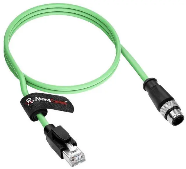 Alvin's Cables M12 D-Code 4 Pin Male to RJ45 Ethernet Cable High-Flex ...