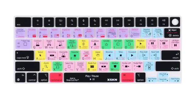 XSKN Final Cut Pro Shortcuts US Version Keyboard Silicone Skin Cover ...
