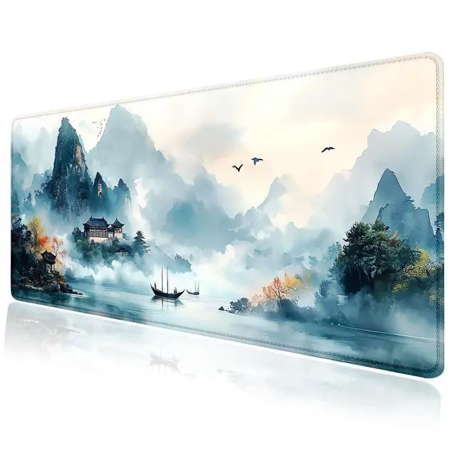 Japanese Mountain Landscape Painting Large Mouse Pad, Desk Mat Computer ...