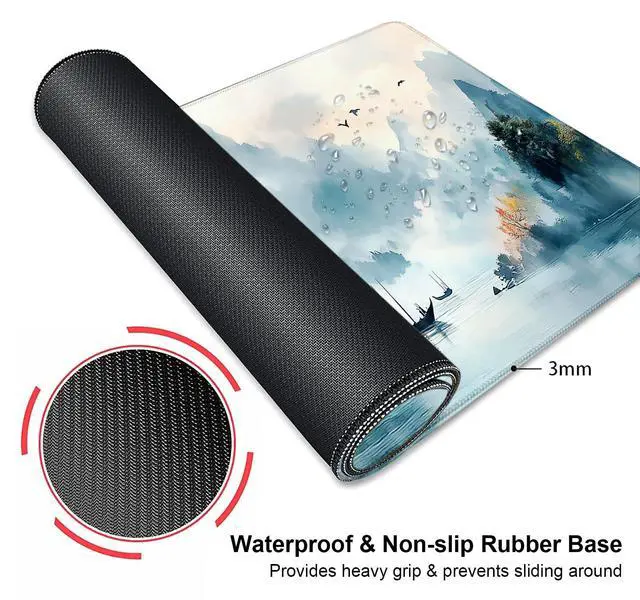 Japanese Mountain Landscape Painting Large Mouse Pad, Desk Mat Computer ...