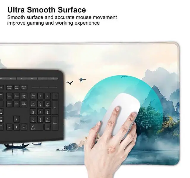 Japanese Mountain Landscape Painting Large Mouse Pad, Desk Mat Computer ...