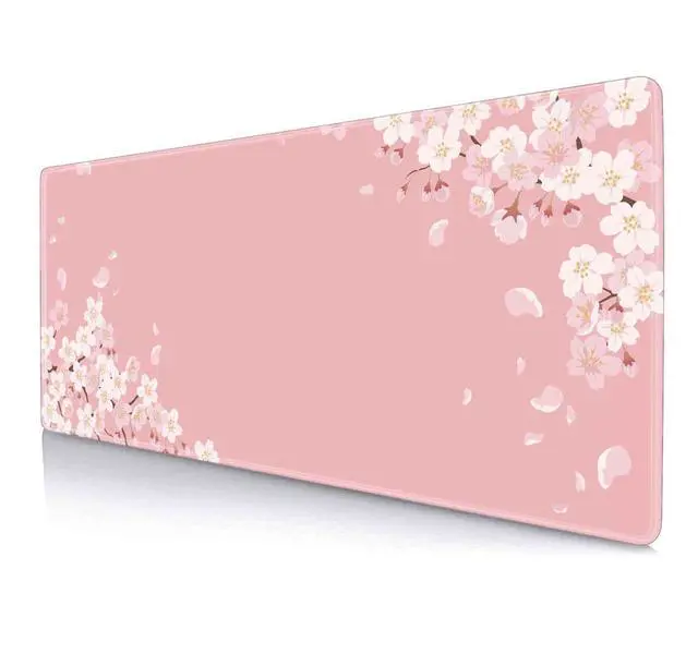 IMAYONDIA Pink Japanese Desk Mat, Cherry Blossom Large Gaming Mouse Pad ...