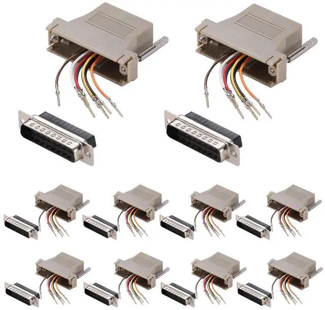 ANMBEST 10PCS DB25 Male Ethernet Adapter, 25 Pin Serial Port Male to ...