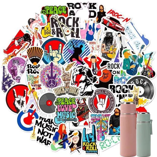 iuiYimu Rock and Roll Stickers, 50 Pcs Heavy Metal Sticker, Punk Rock ...