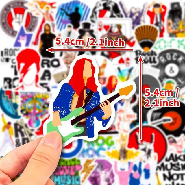 iuiYimu Rock and Roll Stickers, 50 Pcs Heavy Metal Sticker, Punk Rock ...