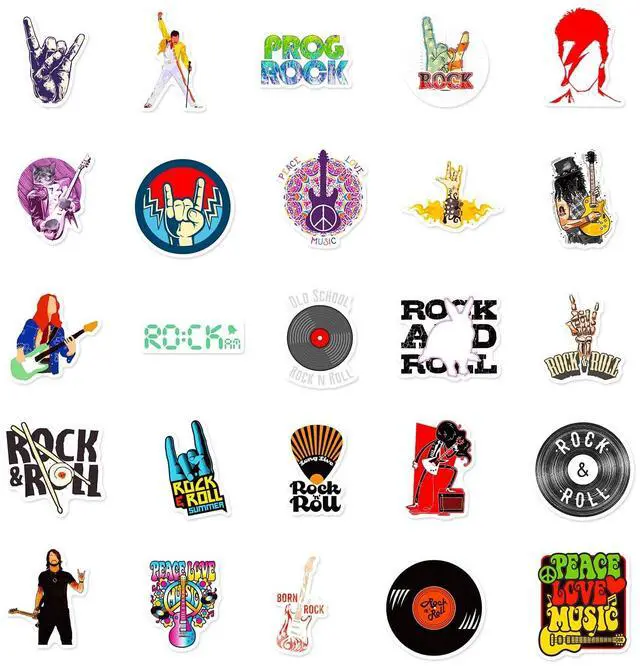 iuiYimu Rock and Roll Stickers, 50 Pcs Heavy Metal Sticker, Punk Rock ...