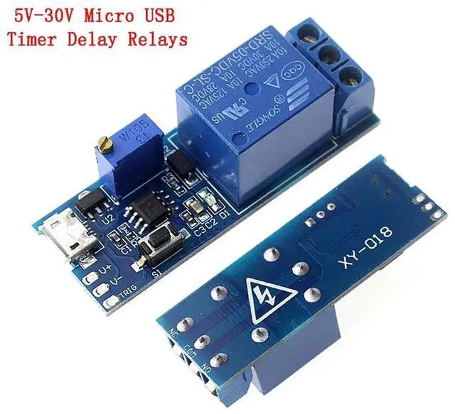 2pcs DC 5V Trigger Time Delay Switch Relay Module Adjustable Time Delay Control Swtich Trigger ...