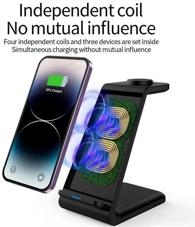 3 In 1 Wireless Charger Watch Earphone Wireless Charger Multi-Function ...