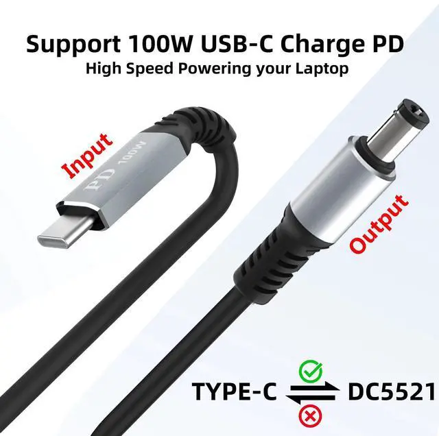 Starlink Mini USB C to DC Power Cord, Type C Input to DC 20V 5A Barrel ...