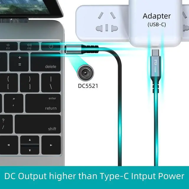 Starlink Mini USB C to DC Power Cord, Type C Input to DC 20V 5A Barrel ...