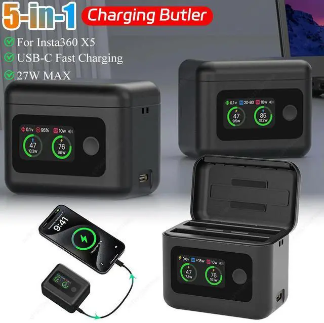 For X5 Charger Case USB-C Rechargeable Portable Charging Box Charger ...