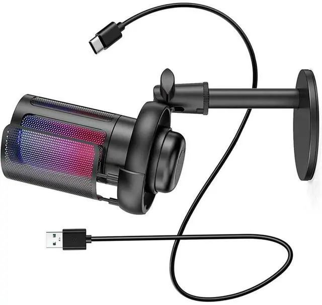 RGB Lighting USB Microphone For Gaming- Desktop Computer Conversation ...