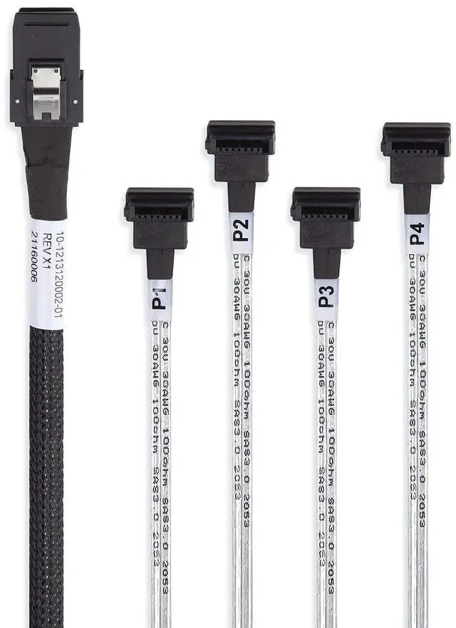 Vszerda MiniSAS SFF-8087 Fan-Out Cable Breakout to 4xSATA, 6Gbps High ...