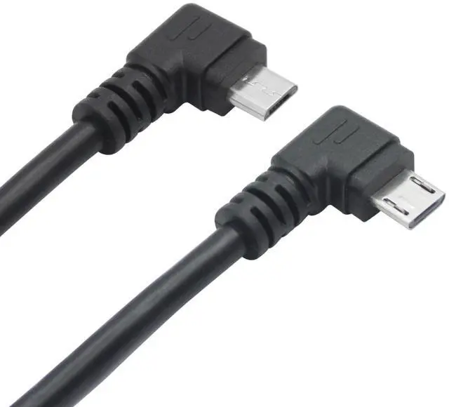 Vszerda Short Micro USB Extension Cable 9inch, 90 Degree Micro USB Left ...