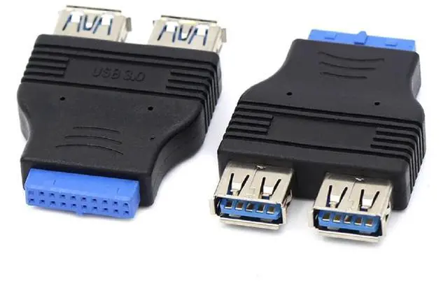 Vszerda 2-Pack 2-Port USB 3.0 A Female to Motherboard 20 Pin Adapter ...