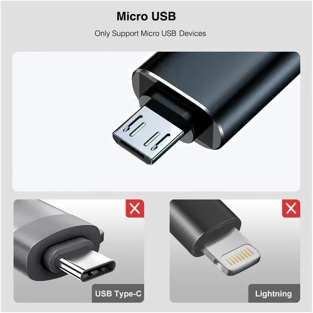 Vszerda 5 Pack Micro USB to USB OTG Adapter, USB A to Micro USB ...