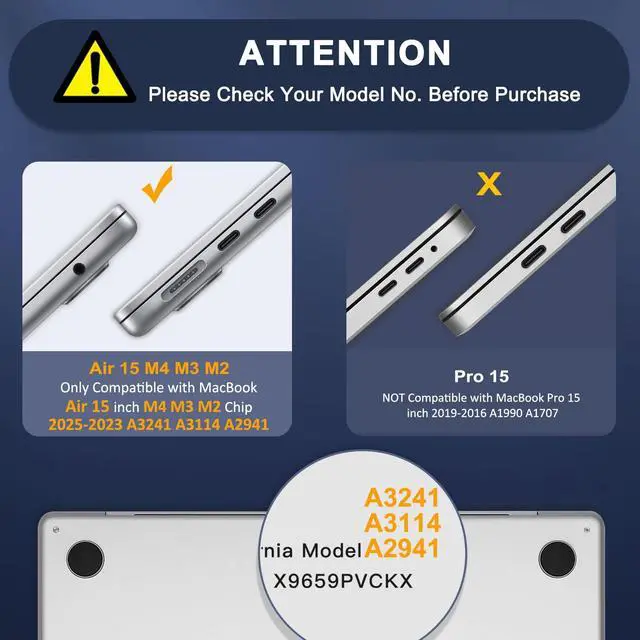 MOSISO Compatible with MacBook Air 15 inch Case 2025 2024 2023 Release ...