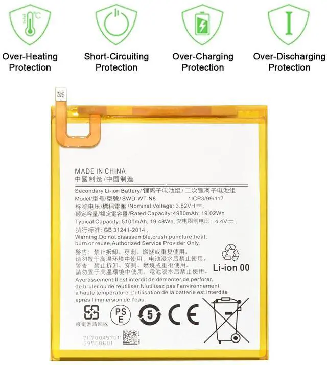 WUHAO Replacement Battery Scud-WT-N8 for Samsung Galaxy Tab A 8.0 2019 ...