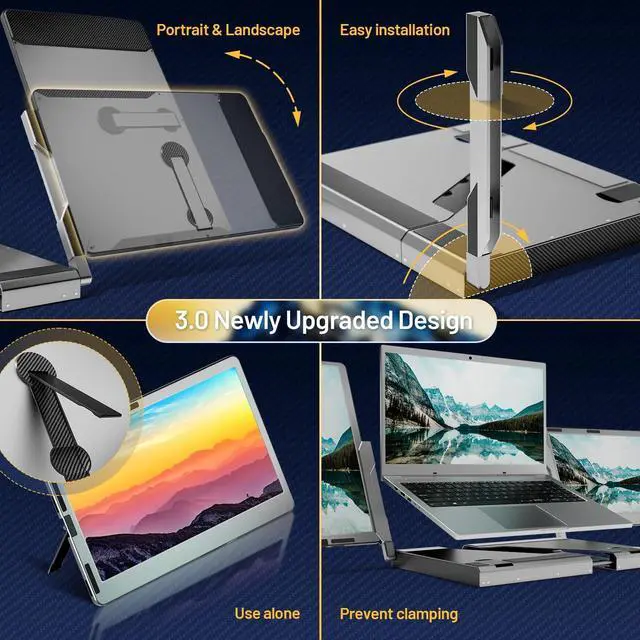 Teamgee 14 Portable Monitor for Laptop, 360 Rotatable Laptop Screen ...