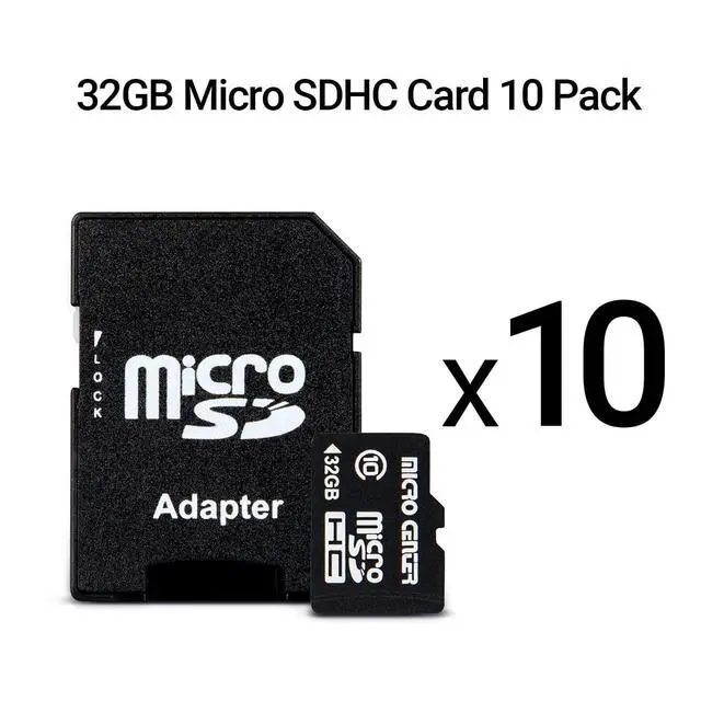 Micro Center 32GB Class 10 MicroSDHC Flash Memory Card 10 Pack with ...