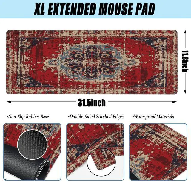Desk Mat,Boho Carpet Style Large Gaming Mouse Pad XL,Boho Rug Desk Pad ...