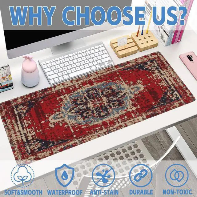 Desk Mat,Boho Carpet Style Large Gaming Mouse Pad XL,Boho Rug Desk Pad ...