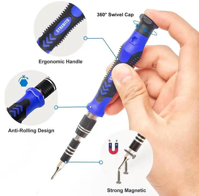 STREBITO Precision Magnetic Screwdriver Set 124-Piece Electronics Tool ...