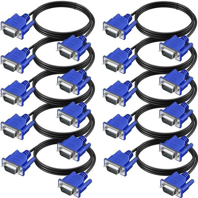 XiAyriky VGA Cable 5 FT 10-Pack, Computer Monitor VGA Cord, VGA Male to ...