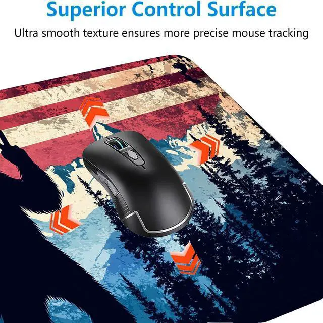 American Flag Bigfoot Desk Mat Gaming Mouse Pad Forest Mountain ...