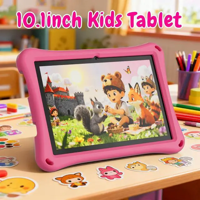Kids Tablet, 10.1 inch Android 13 Tablet, 12GB+64GB, 1TB Expandable, 5G ...