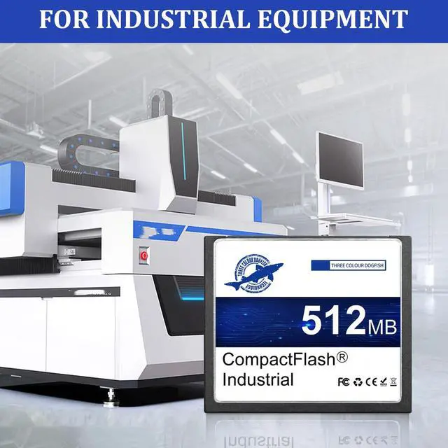 Dogfish Compact Flash Memory Card 512MB Industrial CF Type I Card FAT16 ...