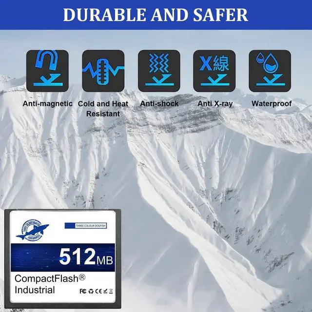 Dogfish Compact Flash Memory Card 512MB Industrial CF Type I Card FAT16 ...