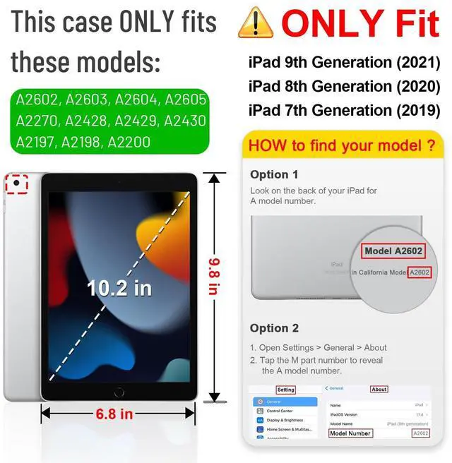 Fintie Rotating Case for iPad 9th Generation (2021) / 8th Generation ...