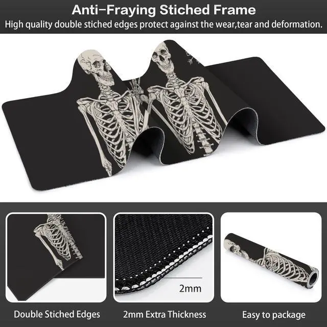 Human Skeletons Best Friends Desk Mat,Large Gothic Human Skeleton ...