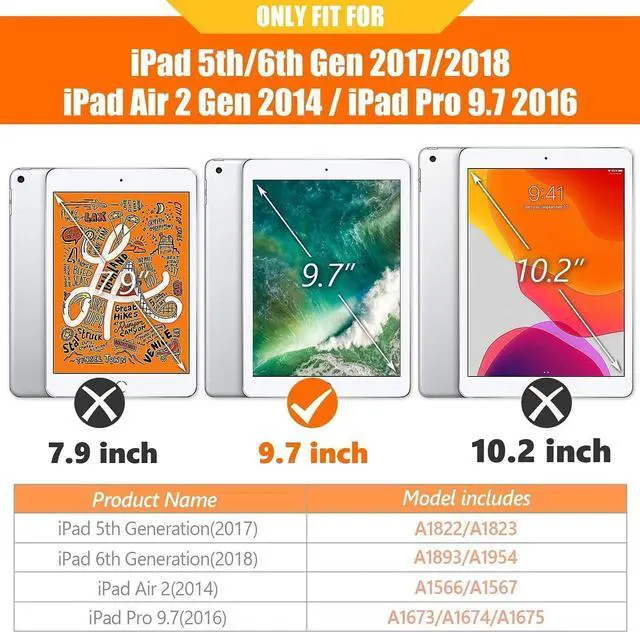 BMOUO Case for iPad 6th/5th Generation Case (9.7 inch, 2018/2017 ...