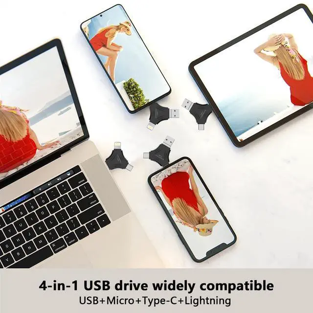 Gousido Multi-Interface Triangle Design USB3.0 Fast Flash Drive, 4-in-1 ...