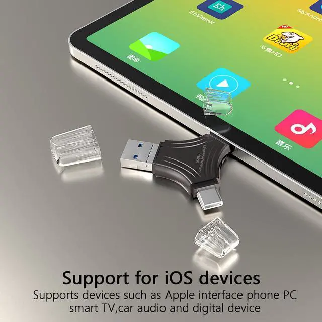 Gousido Multi-Interface Triangle Design USB3.0 Fast Flash Drive, 4-in-1 ...