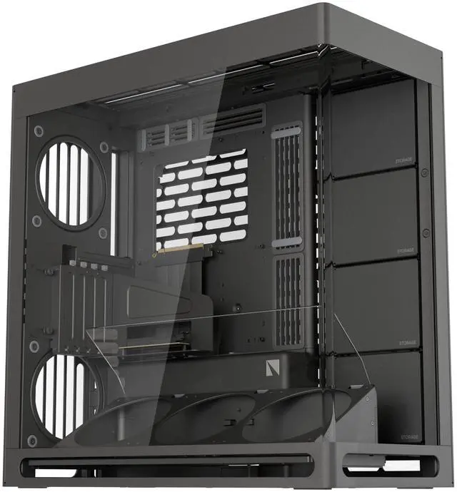 HAVN HS 420 VGPU Dual-Chamber Mid Tower ATX PC Case Black ^^ PCIe 5.0 ...