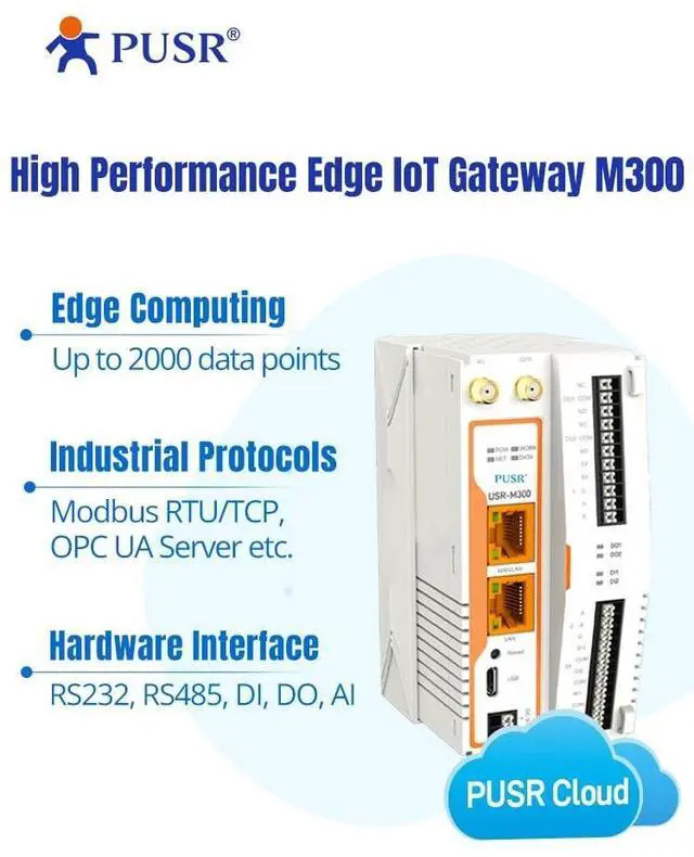 PUSR USR-M300 High Performance Edge Computing Industrial IoT Gateway ...