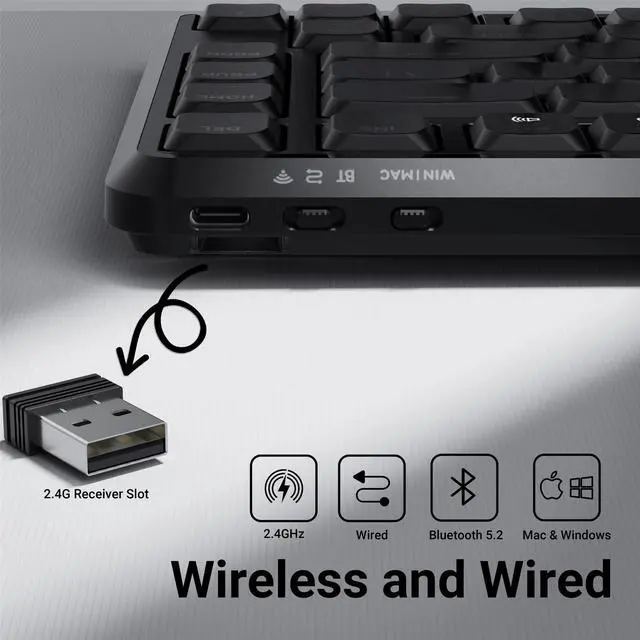 JamesDonkey J1 Low-Profile Wireless Mechanical Keyboard - QMK/VIA RGB ...