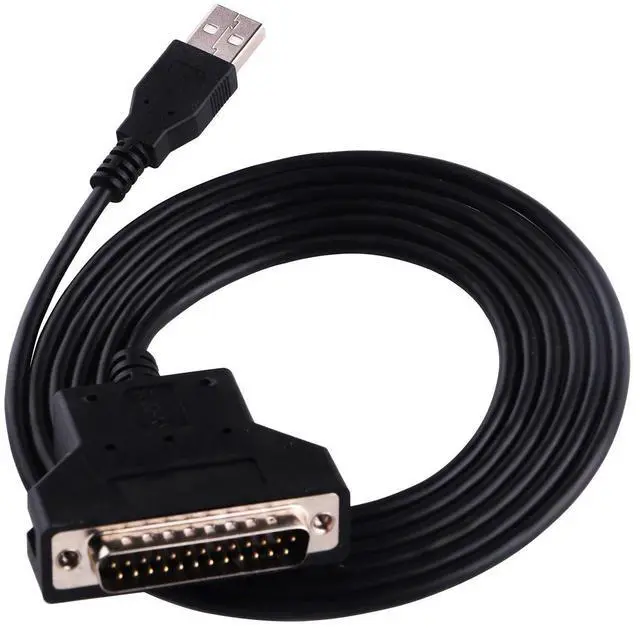 5FT USB to RS232 DB25 Serial Adapter Cable for Barcoder Printer Scanner ...