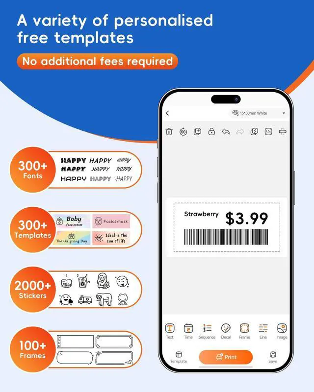 InkWon B21 Label Maker Machine with 3 Tapes, 2-Inch Wide Waterproof ...