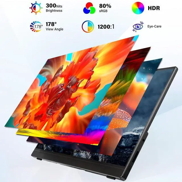 Youyu 15.6'' Portable Monitor, FHD 1080P Laptop Monitor USB C HDMI ...