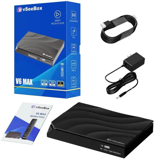 vSeeBox V6 Max 2025 New Box 64GB 8K HD Voice Control - Newegg.com