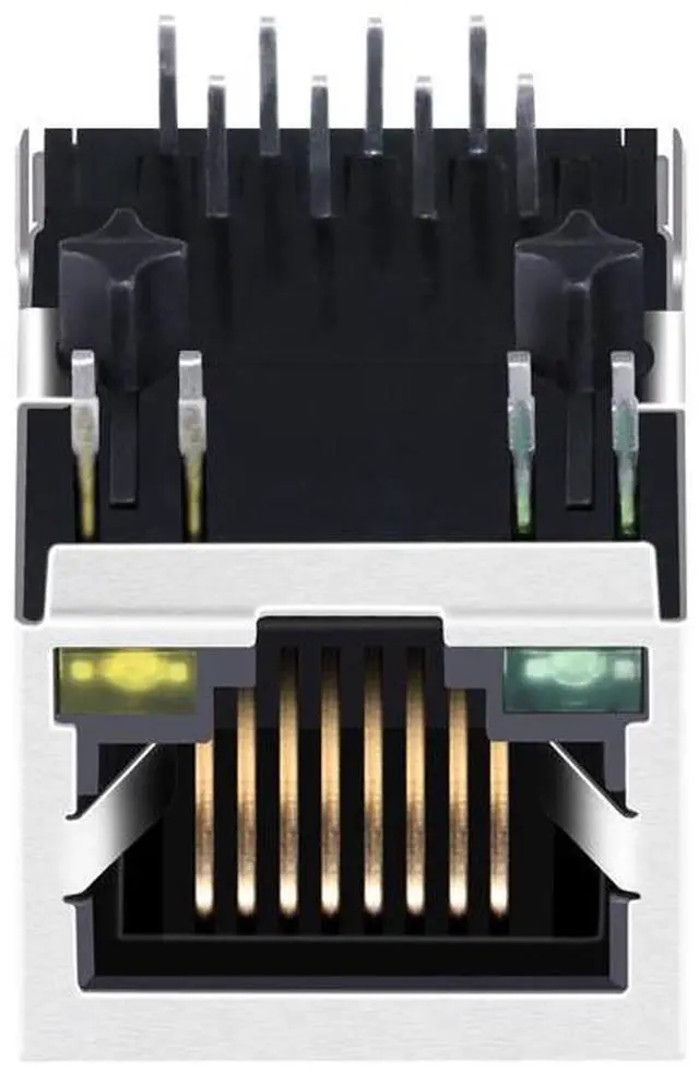 LINK-PP HR911105A RJ45 Connector with Integrated Magnetics, 8P8C 10/100Base-T 90 Degree Right ...